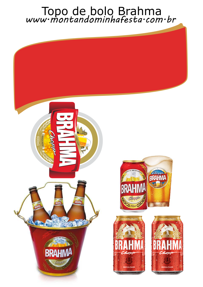 Topo de Bolo Cerveja Brahma grátis para Imprimir em Casa