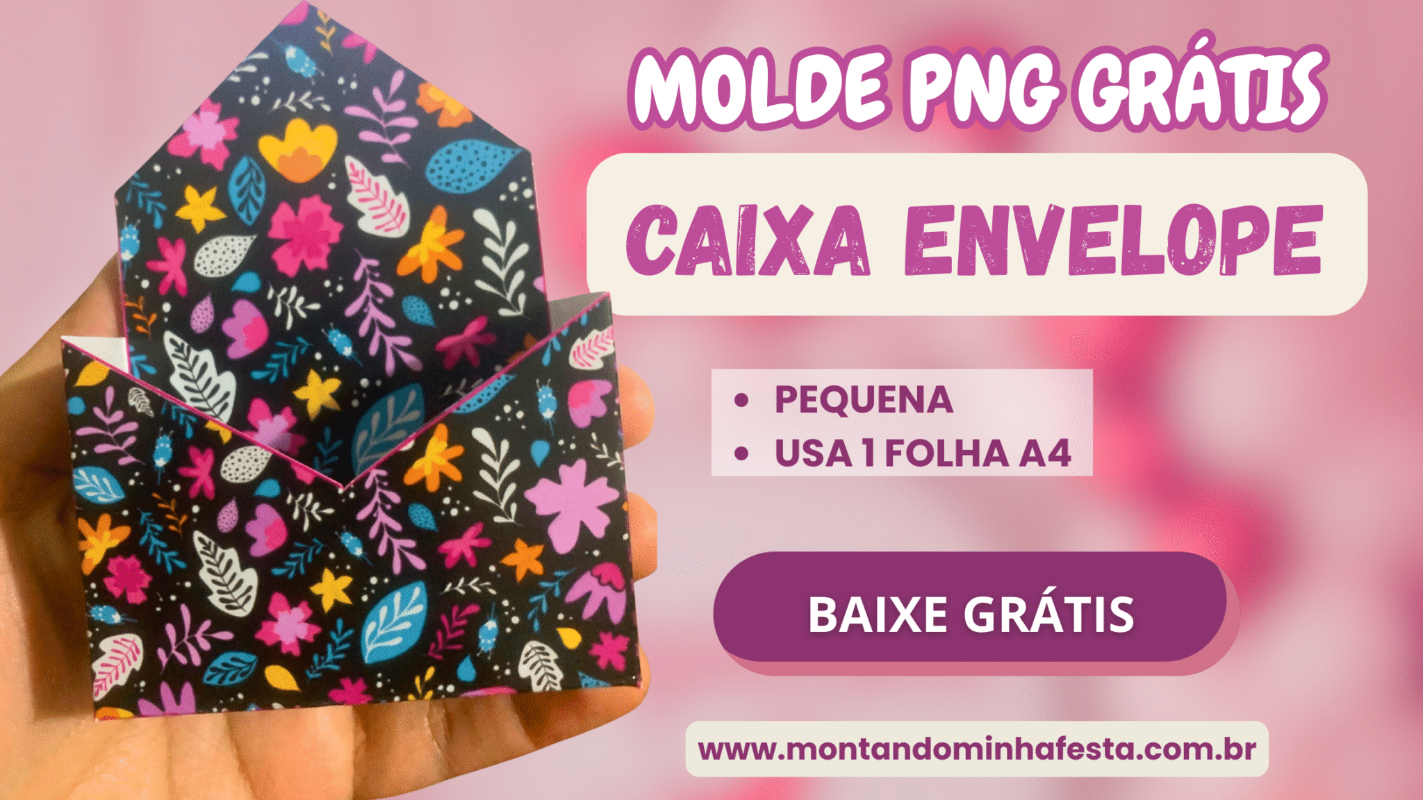 Molde Caixa Envelope Pequena em PNG para Lembrancinhas
